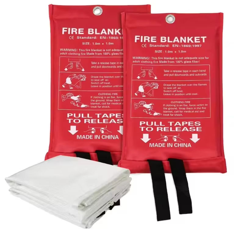 1m X 1m Flame Retardant Fireproof Emergency Fire Suppression Blanket ...