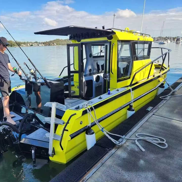 Factory 25ft 7.5m Fishing Cabin Cruiser Pontoon Design Deep-V Hull ...