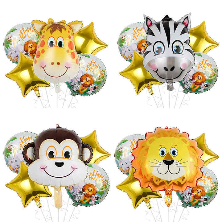 Giraffe tiger Monkey Loin zebra Animals Helium Foil Balloons Toys Gifts ...
