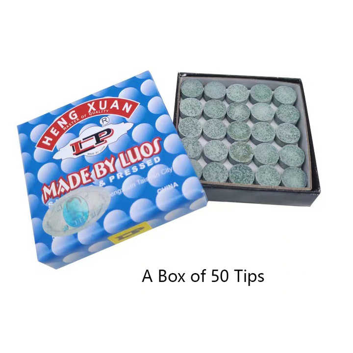 LP Grade a Leather Billiard Cue Tips 50-Piece Box for Snooker Cue Stick ...