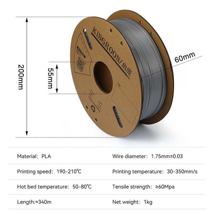 Kingroon Pla Filament Factory 1.75mm 1KG 3D Printer Filament ...