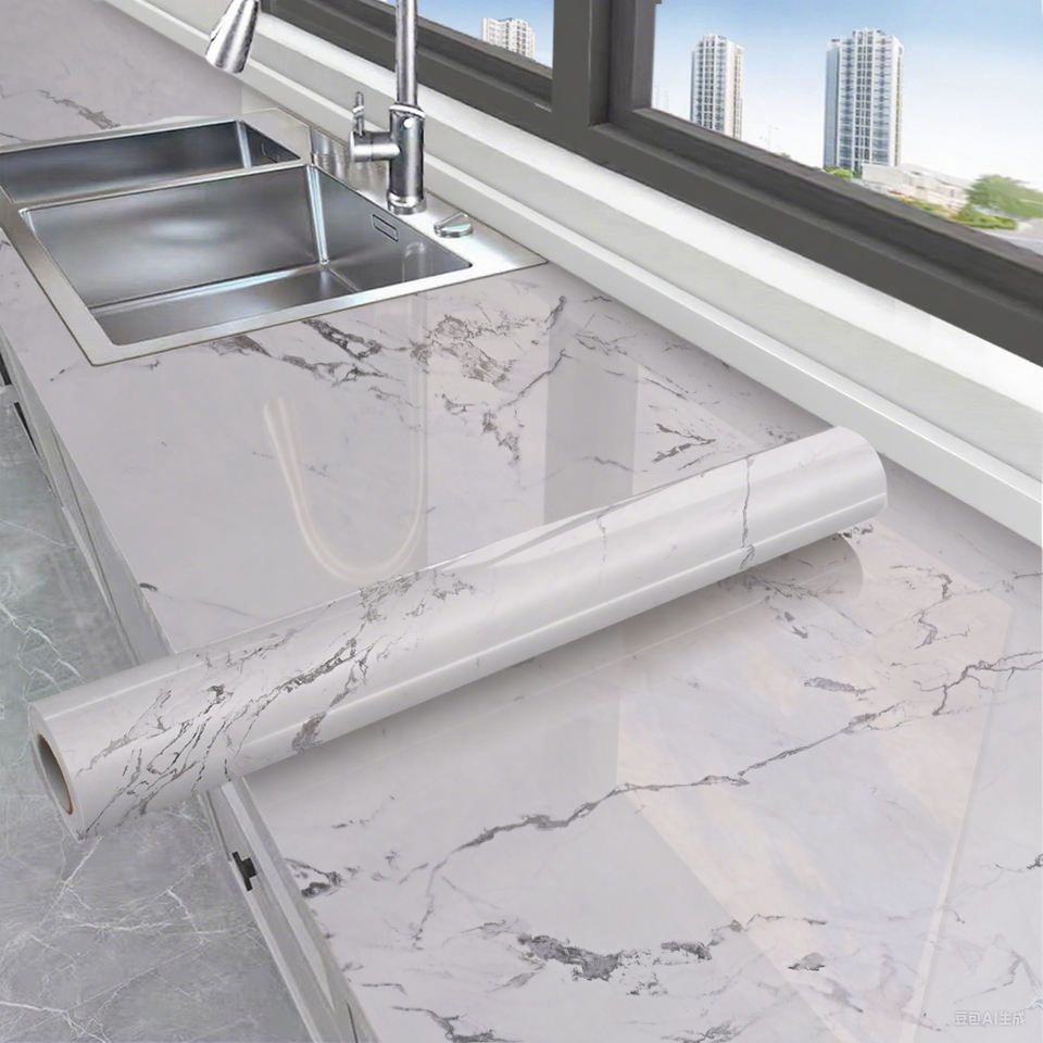 Removable PVC Waterproof Self Adhesive 3D Marble Geometric Pattern ...