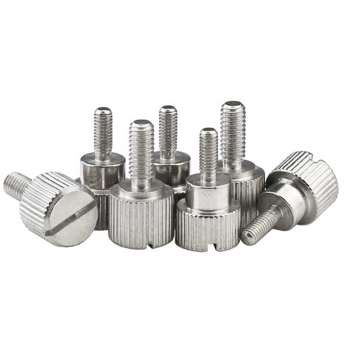 Stainless Steel 304 Captive Shoulder Raised Head Knurled Thumb Screw with Slotted Drive| Alibaba.com