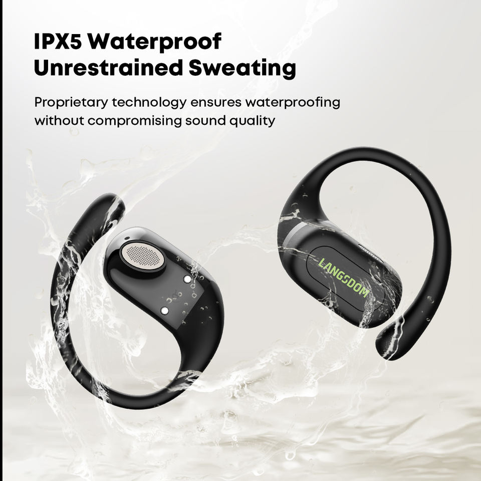 Langsdom Bone Conduction Earphones - Open Earhook Sports Headsets