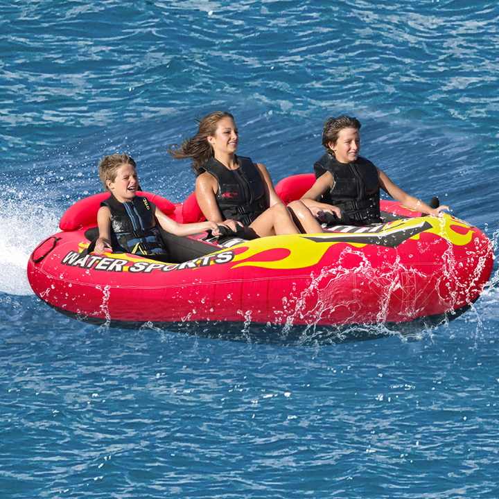 FDS New 3 Person Towable Water Raft Tube for Boating, Heart Shaped ...