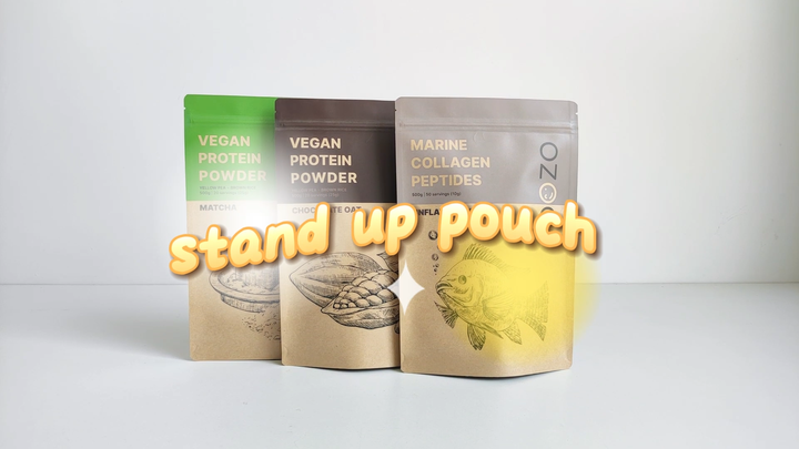 Custom Printed Biodegradable Protein Powder Kraft Paper Bag Smell Proof ...