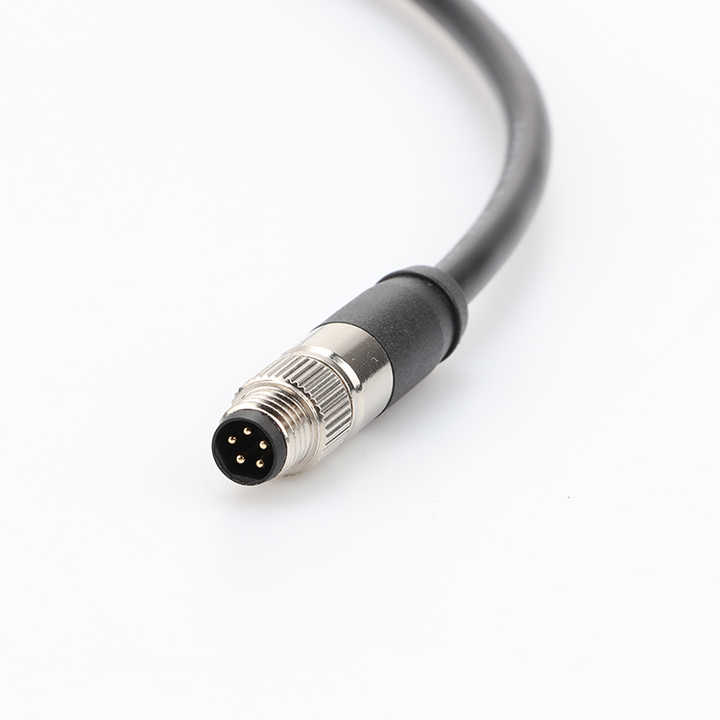 M8 Molded Right Angle Elbow Circular Custom PVC PUR Shielded Cable a B D Code 3p 4p 5p 6p 8p ...