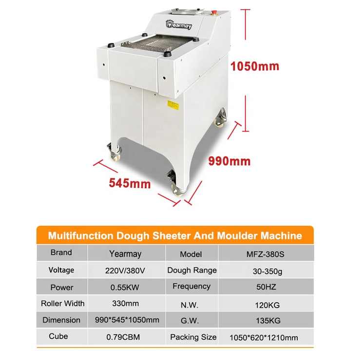 Electric Bakery Toast Loaf Dough Moulder - Long Service Life