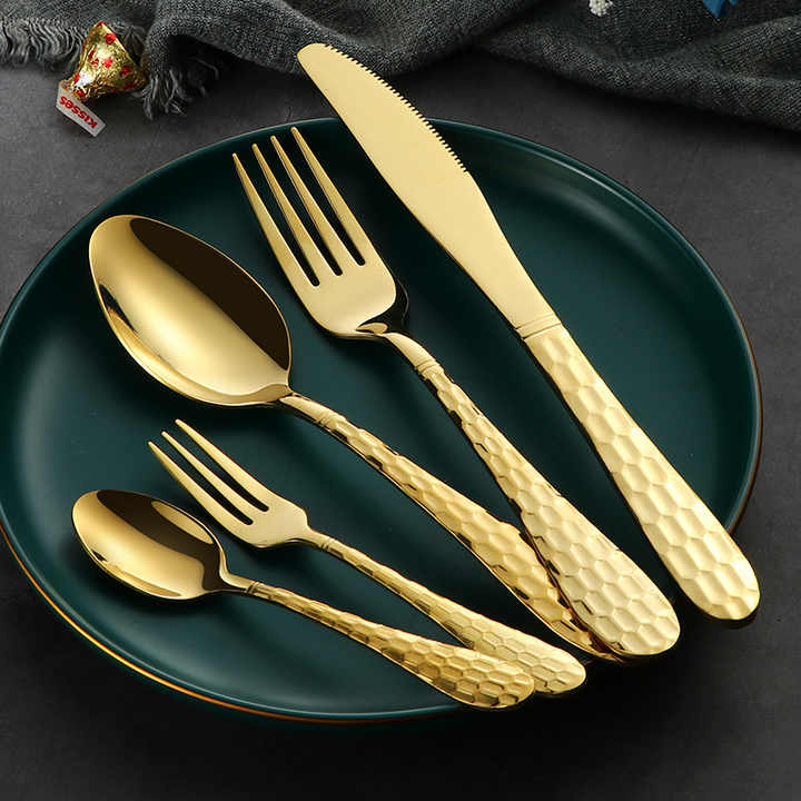 Gold Stainless Travel Flatware - Eco-Friendly & Durable