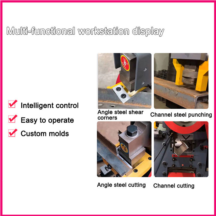 Small Metal Combined Electric Angle Iron Punching Machine Hydraulic ...