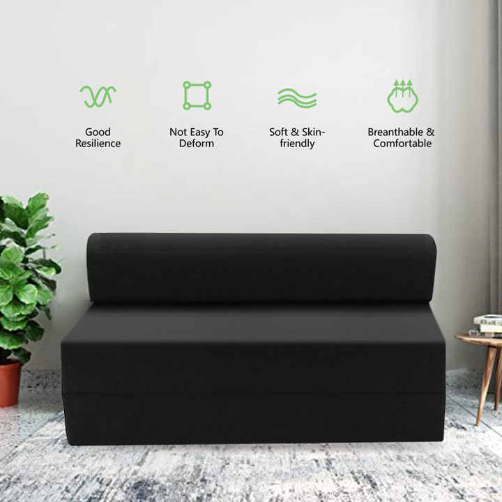Compress Sofa Traditional Single Foam Futon Sleeper Sofa Bed Foldable ...