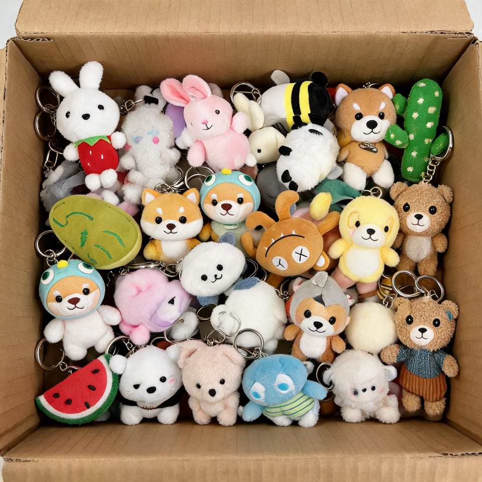 Verified Factory 100+ Styles Kawaii Mini Animal Plush Keychain Safety ...