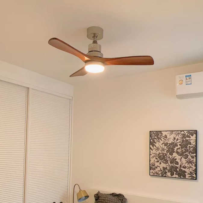 Modern American Style All-Copper LED Fan Light Wind-Quiet DC Motor CE ...
