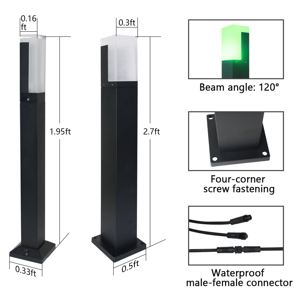 Gouly Smart App Control RGBW LED Bollard Light 6W 24V IP65 Waterproof ...