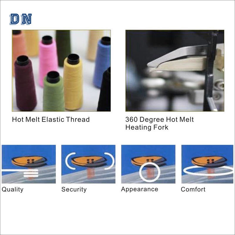 DN-K001 Auto Holt Melt Knotting Machine with Hot Melt Elastic Thread ...