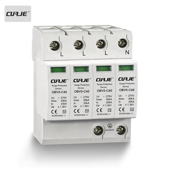 Modular T2 Surge Protective Device 40KA Lightning Arrester Protector ...
