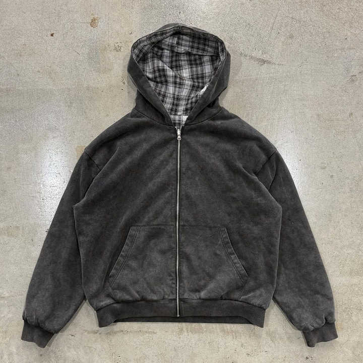 Custom Vintage Stone Washed Reversible Hoodies for Men