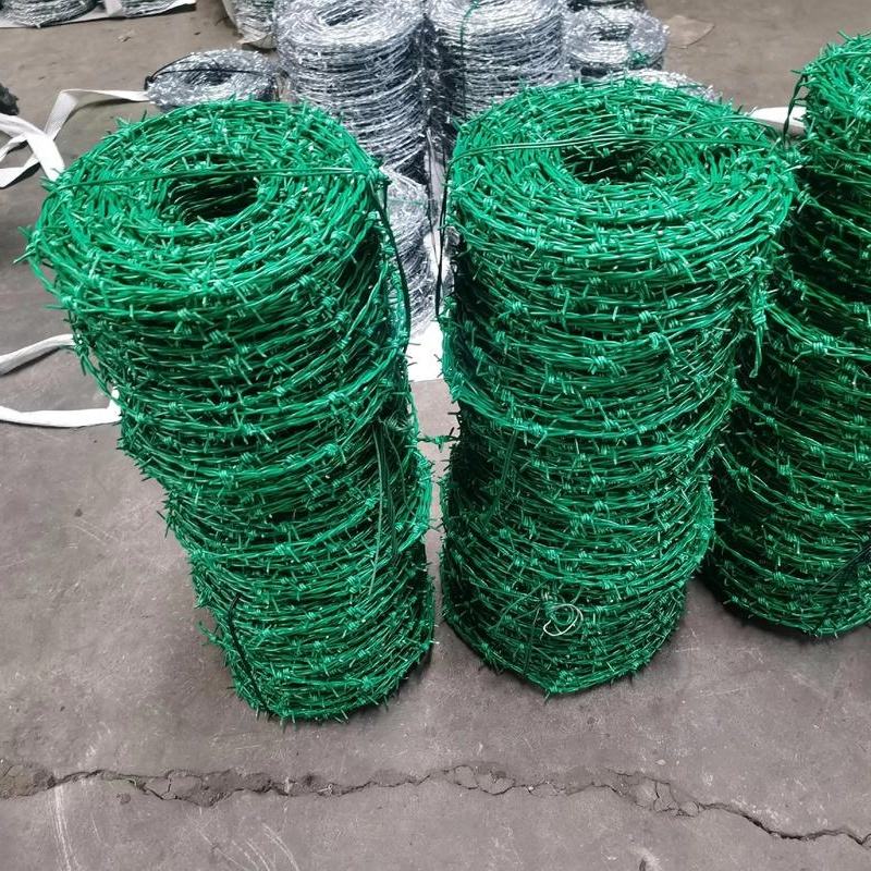 Green PVC Coated Barbed Wire 2.0mm for Farm Boundary Fence Corrosion ...