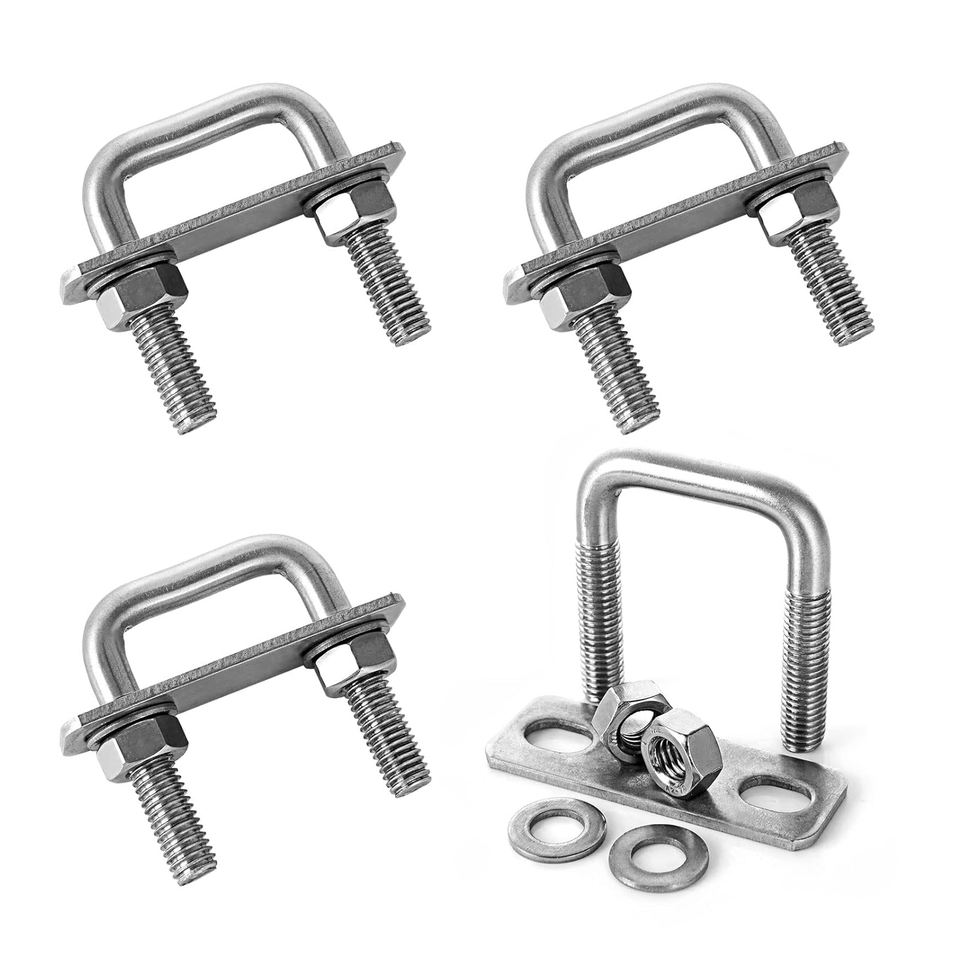 304 Stainless Steel Square U-Bolts with Nuts Bolt Plate and Washers ...