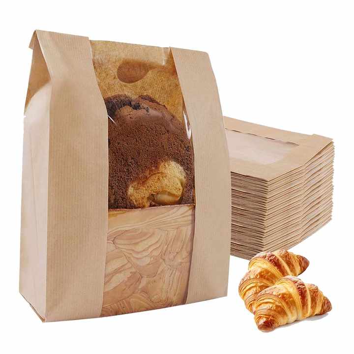 Custom Printed Bakery Paper Food Packaging Bag - Loaf, Bagel, Toast