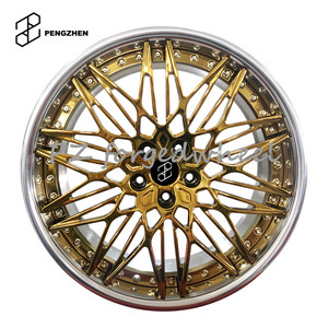 Premium-Quality gold car wheels with chrome lip For All Vehicles ...