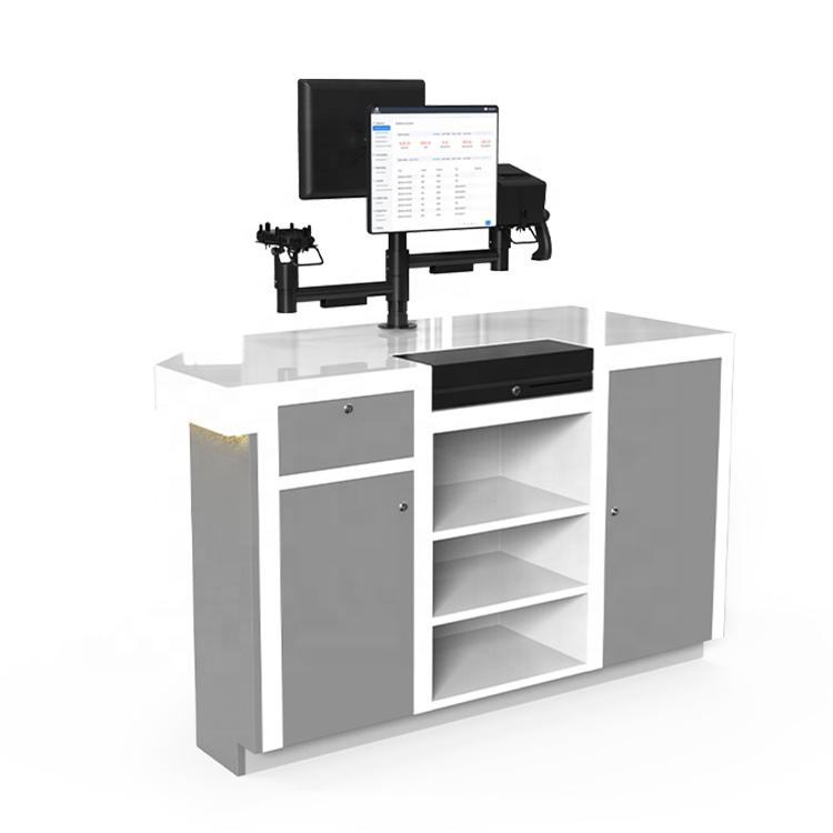 Checkout Counter/ Hotel Reception Height Adjustable Countertop Pos ...