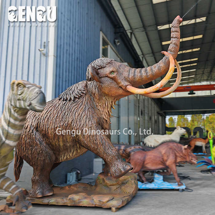 Life-Size Indoor Waterproof Animatronic Mammoth Model Big Fiberglass ...