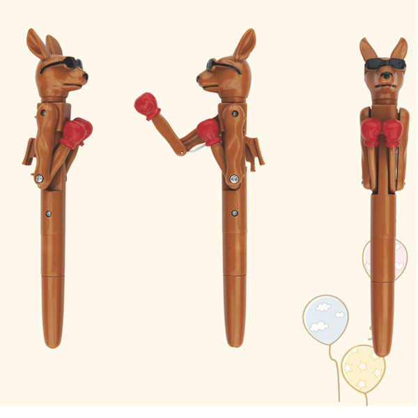 Novelty Design Kangaroo Boxing Ballpoint Pen with LED Light for ...