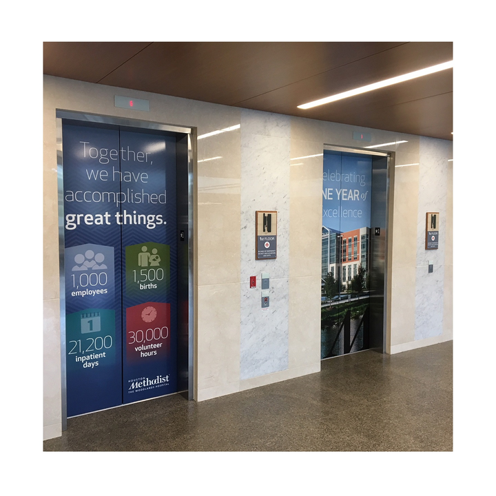 Custom vinyl wrap elevator sticker for advertising decorative door logo ...