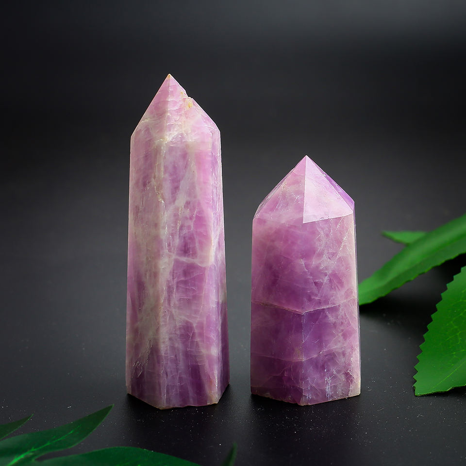 Wholesale Natural Kunzite Point Tower Crystal Tower Wand Healing ...