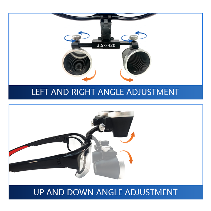 Suitable Myopia Adjustable 2.5X/3.5X Dental Loupes Binocular Magnifier ...