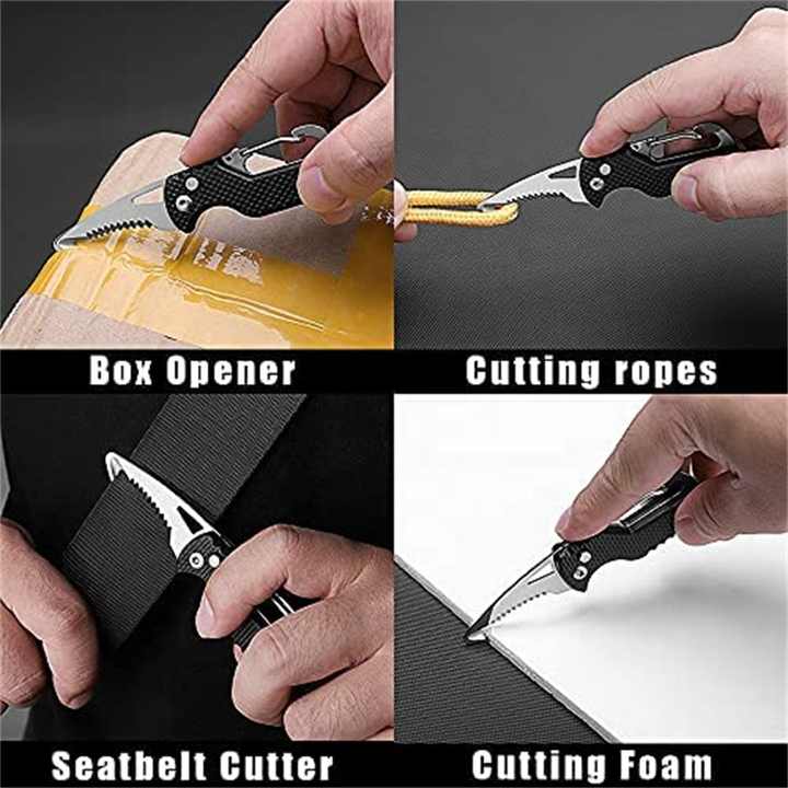 Portable Express Parcel Knife Stainless Serrated Hook Knife for Outdoor ...