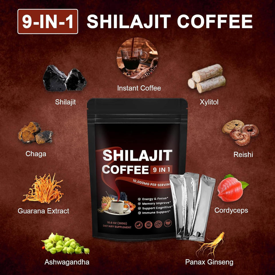 Shilajit Coffee 2000mg Medium Roast | for Energy, Focus & Stamina | 75% ...
