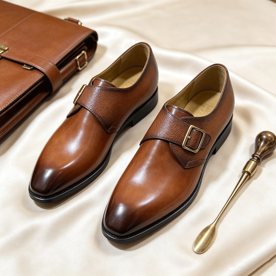 Luxury Men's Monk Strap Shoes Formal Business Shoes Italian Designer ...