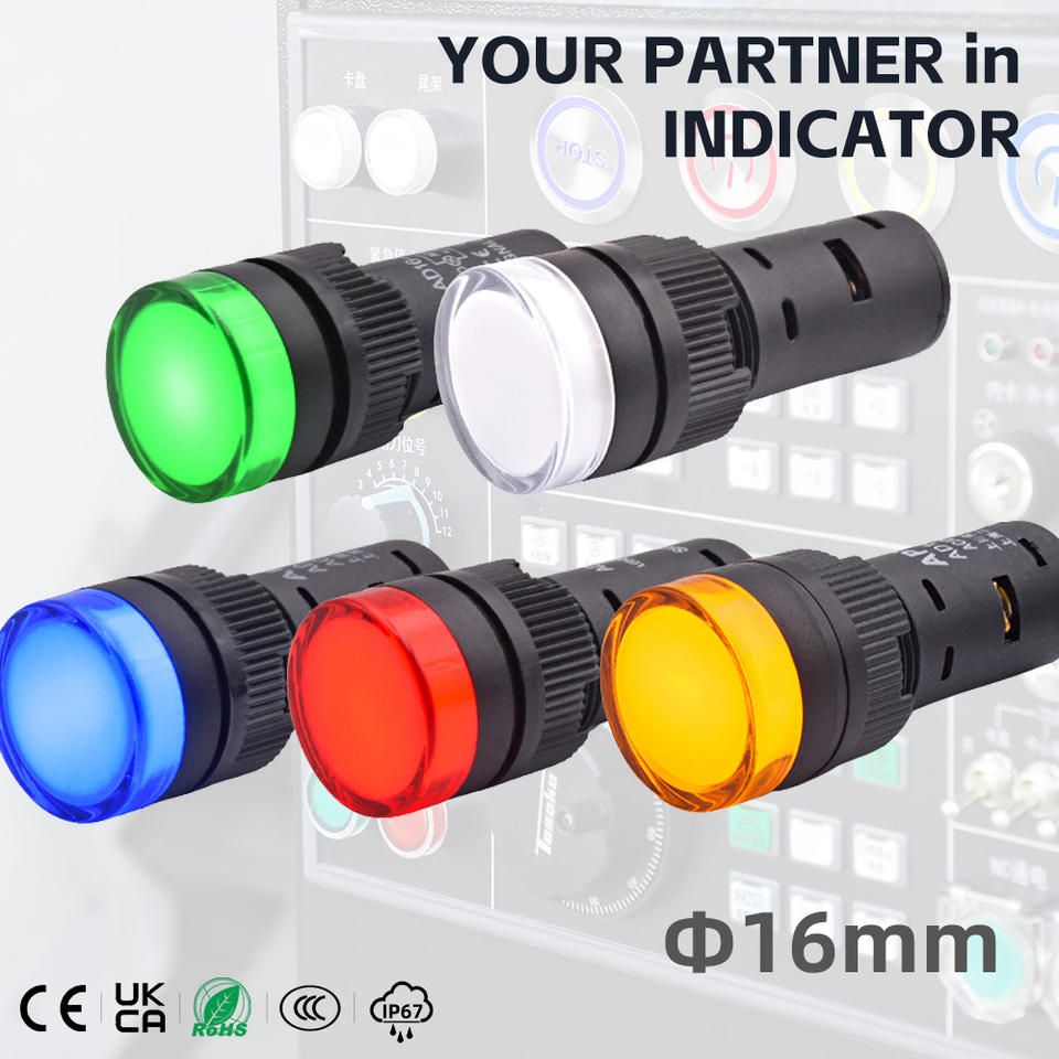 16mm Plastic Power Signal Electrical Panel Mount Pilot Lamp Indicator ...