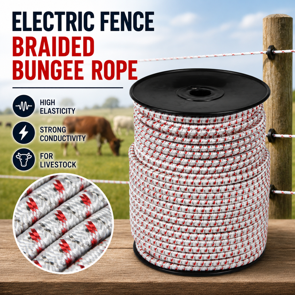 Elastic Electric Fence Braided Rope for Cattle Horse and Sheep Fencing ...