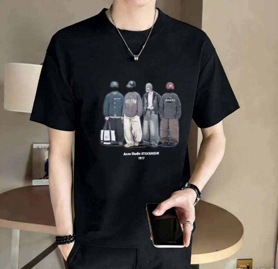 Figure Combination Print Drop Shoulder Men's T-Shirt Chest Portrait ...