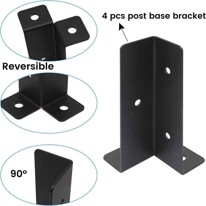 Adjustable Deck Post Anchor Base Brackets - Durable & Corrosion-resistant