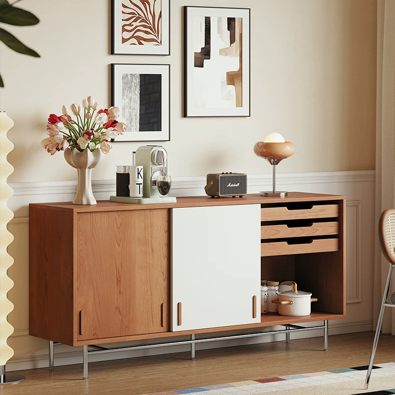 Solid Wood Sideboard Cabinet Modern High Quality Home Vintage Wooden ...
