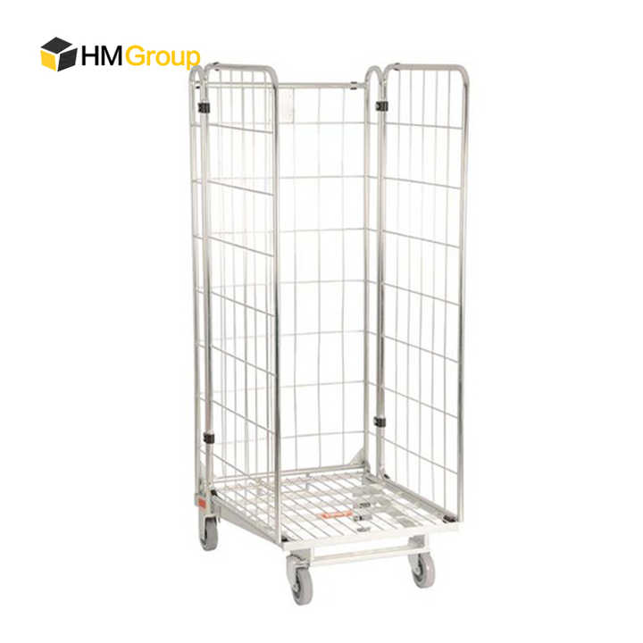 Logistic Warehouse Tools Galvanized Wide Steel Metal Storage Wheeling ...