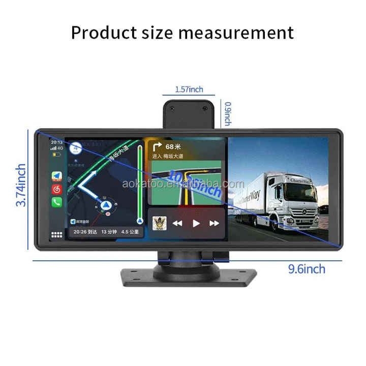 Universal Wireless Android Auto Touch Screen Dashcam Gps Navigation 4k ...