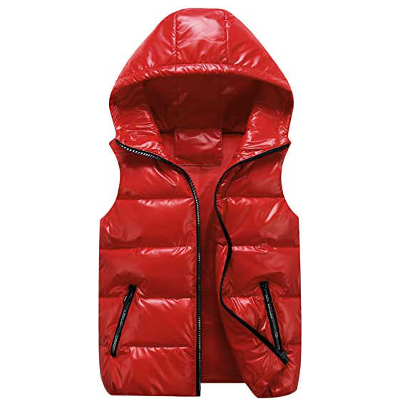 Custom Mens Puffer Vest Lightweight Shiny Water Resistant Winter Warm ...