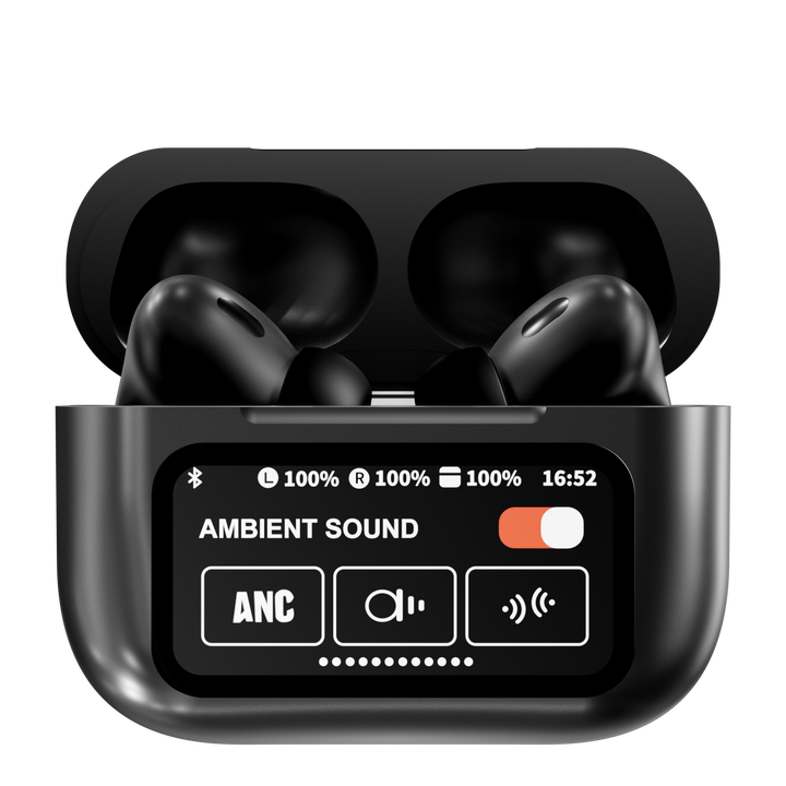 A9pro TWS Earbuds - LED Smart Screen ANC+ENC Touch Screen