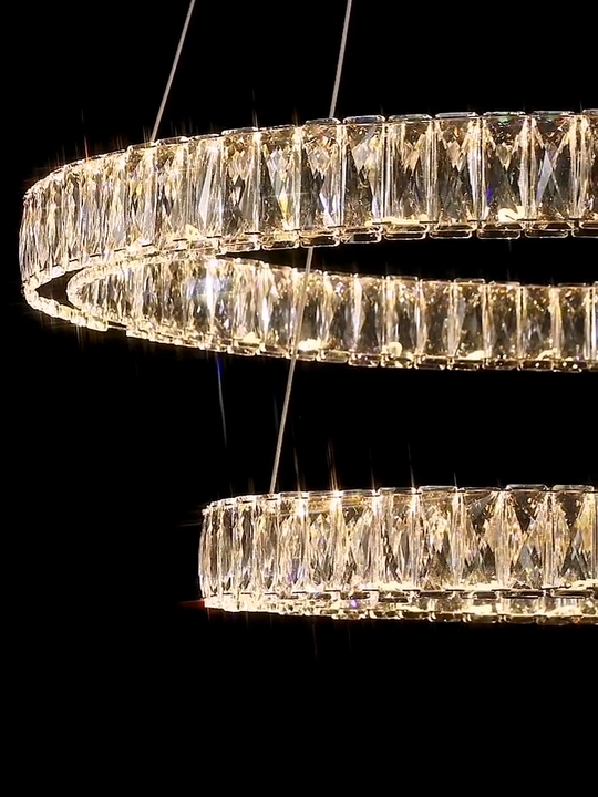 Custom Hotel Large Ring Chandeliers - Luxury LED Lights