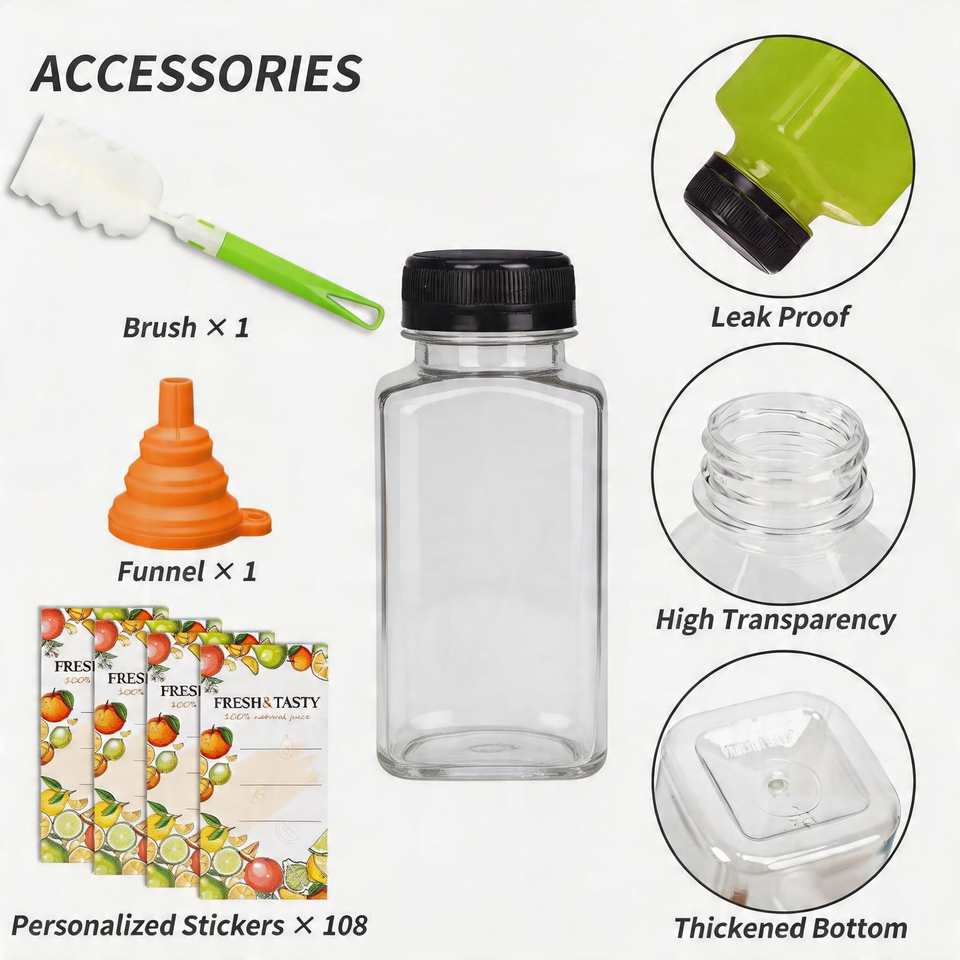 Empty Plastic Juice Bottles Free Shipping 100pcs 240ml Reusable Bulk ...