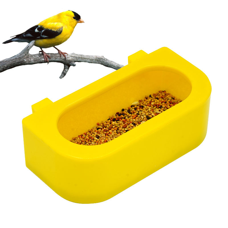 Yellow Plastic Bird Feeding Box For Quail & Pigeon - Weatherproof ...
