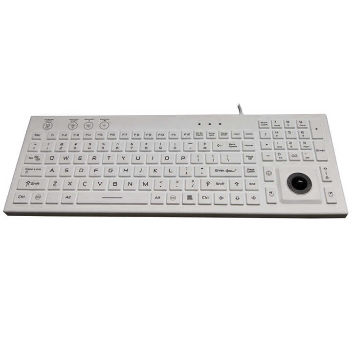 IP68 Waterproof Silicone Keyboard with Built-in Trackball for Hospital ...