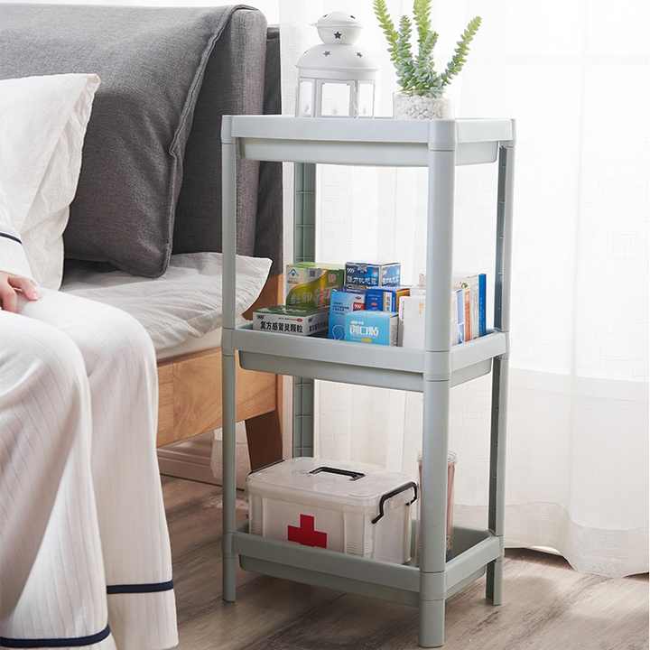Modern Four-Layer Storage Rack with Wheels Convenient Corner Shelf ...