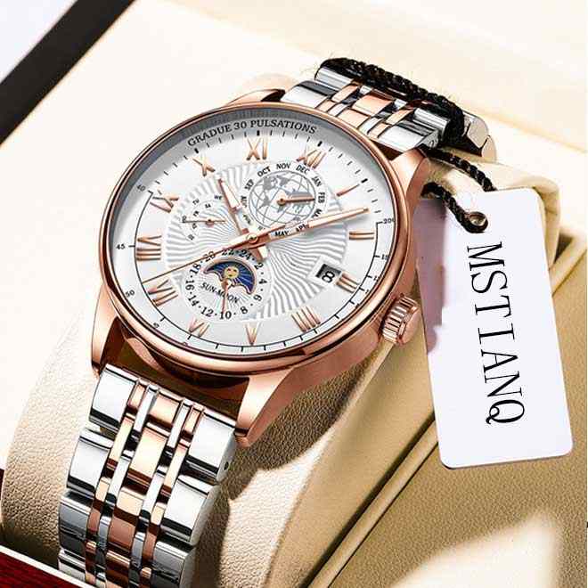 Business Stainless Steel Strip Men Watch logo Waterproof Watches for ...