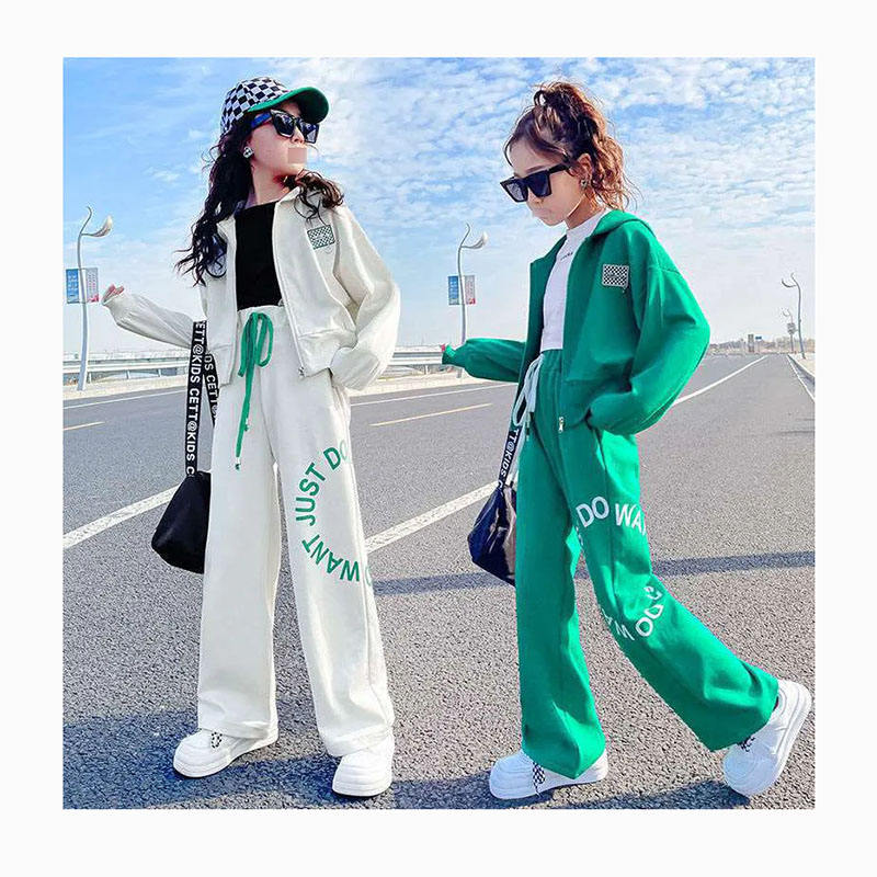 2025 Girl's Clothing Set - Elsali Kids Hoodie & Wide Leg Pants